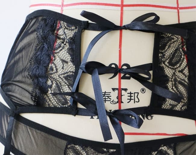 Open Cup Mesh and Lace Bra High Waist Bra Set | Lingerie Way